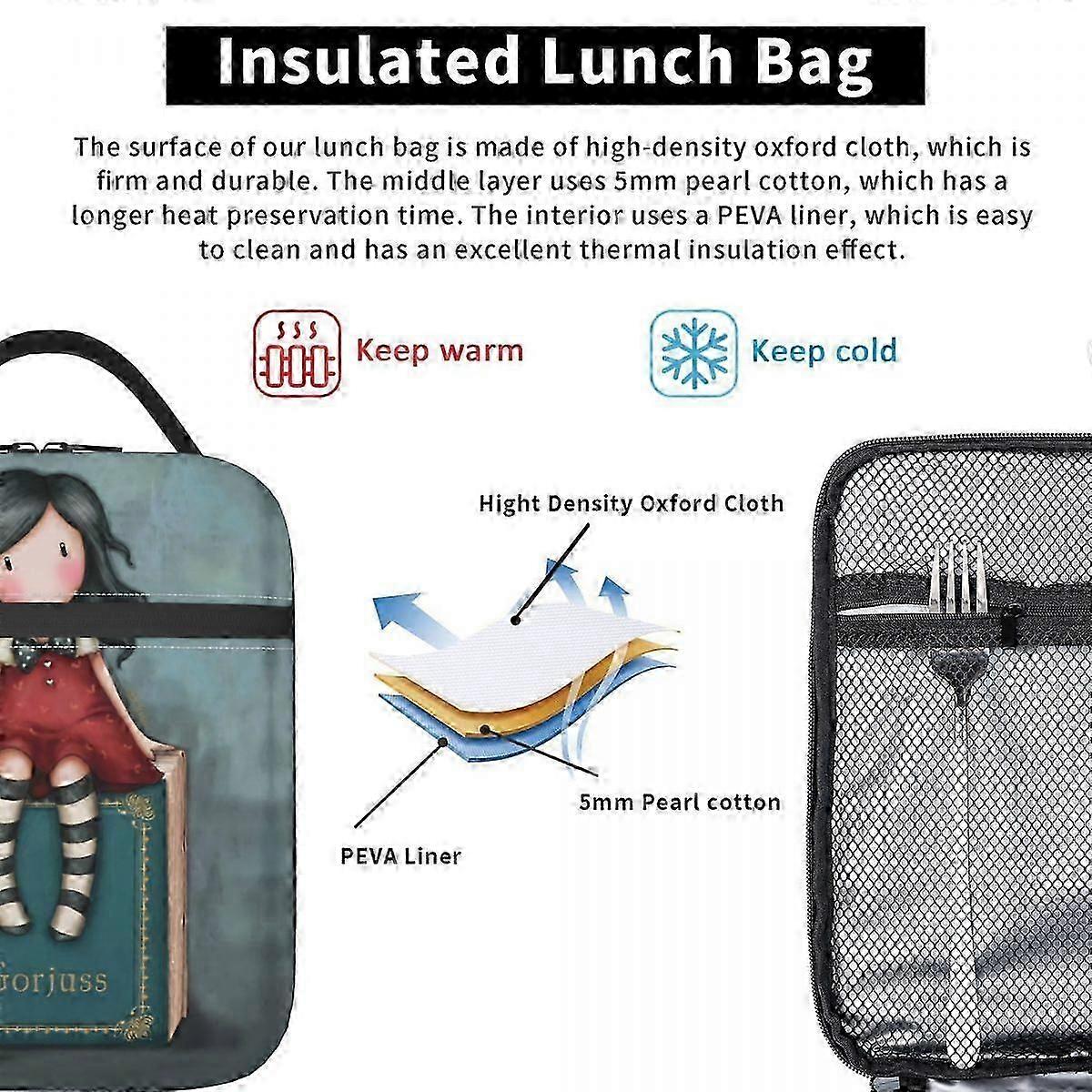 Custom Santoro Gorjuss Lunch Bag Men Women Cooler Thermal Insulated ...