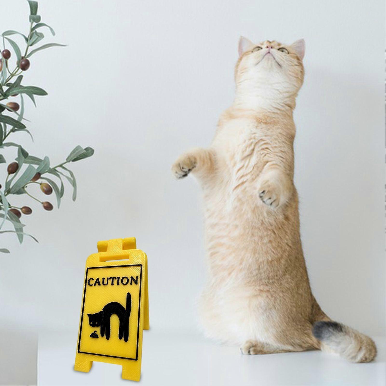 Cat Vomit Sign 3D Printed Vomiting Cat Sign Warning Sign Home Decor Cat Vomit Caution Sign Gift ...