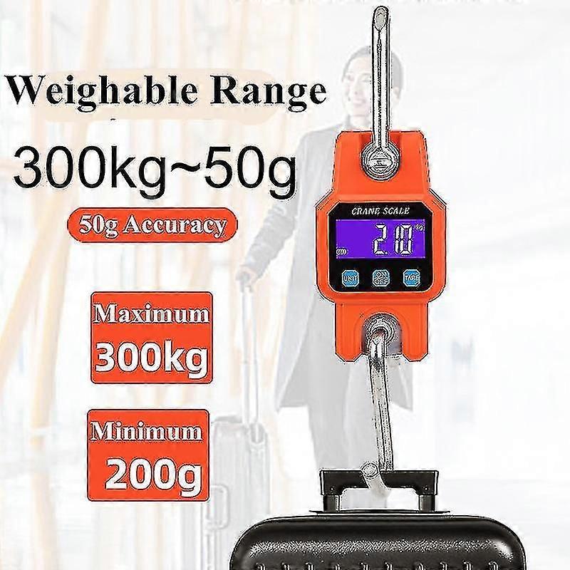 300kg/50g Bluetooth-compatible Crane Scale Rechargeable Portable ...