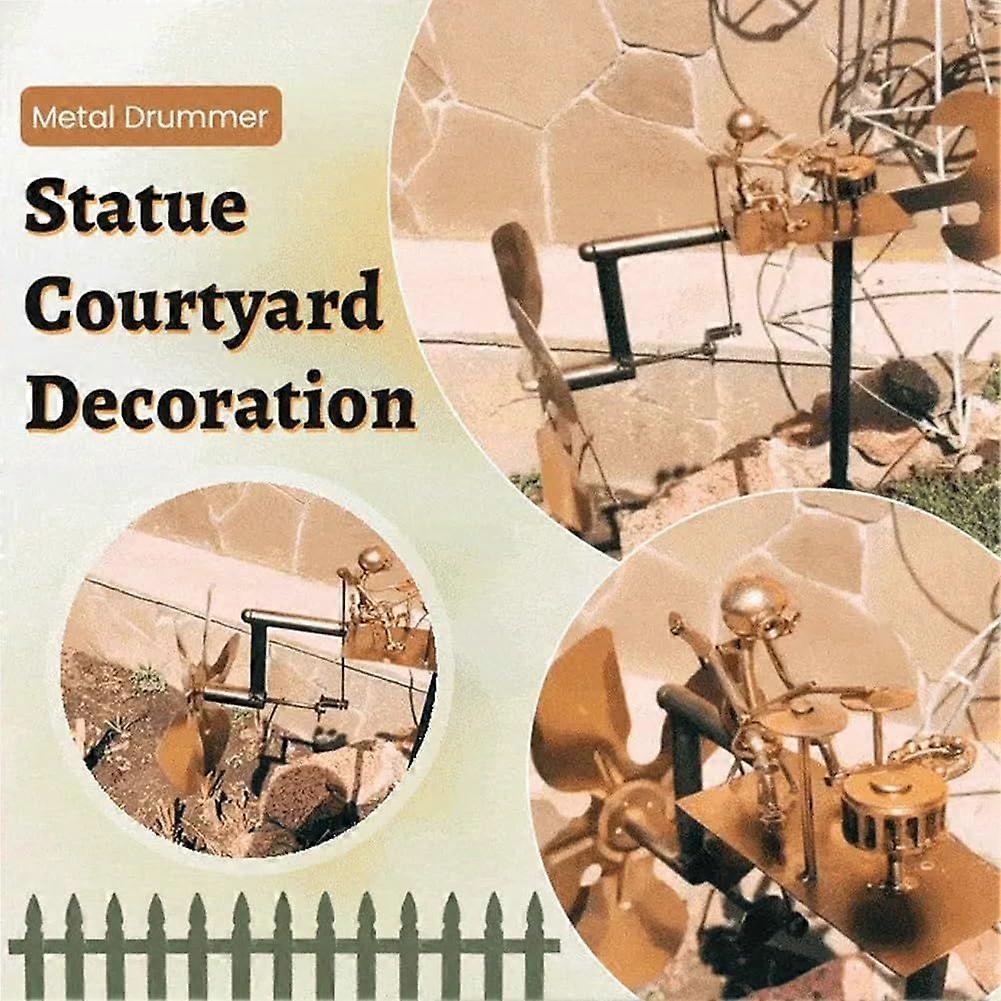 Drummer Windmill Garden Decoration, Handmade Metal Percussionist Music ...