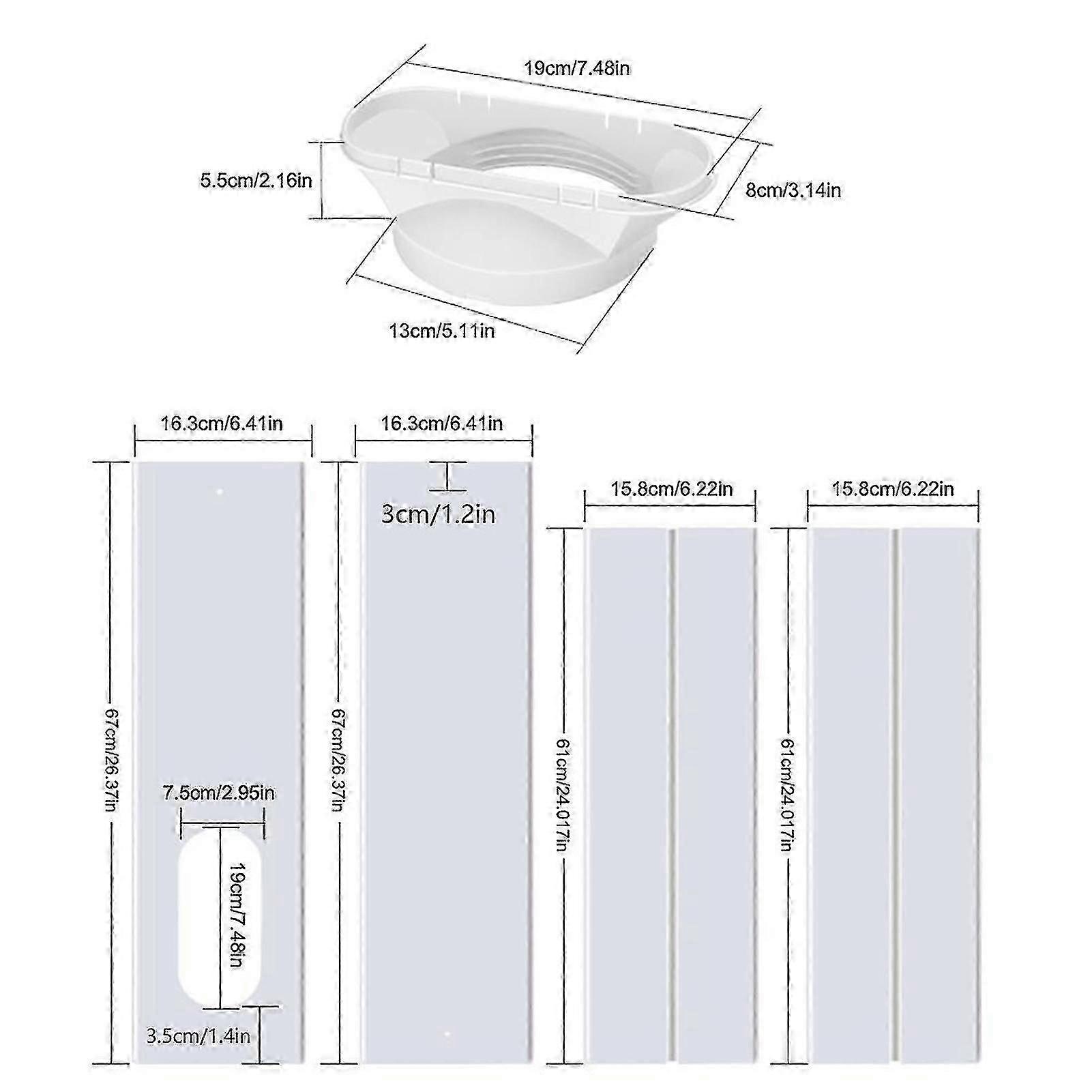 Portable AC Window Vent Kit for Sliding Doors - Adjustable Slide Plate ...