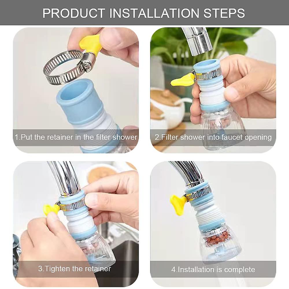 Faucet Water Purifier, Movable Kitchen Tap Head 360 Rotatable Sink ...