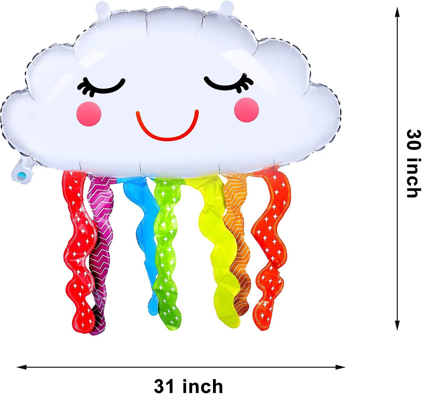 6 Pieces Rainbow Cloud-shaped Foil Balloons Rainbow Cloud Mylar Foil ...
