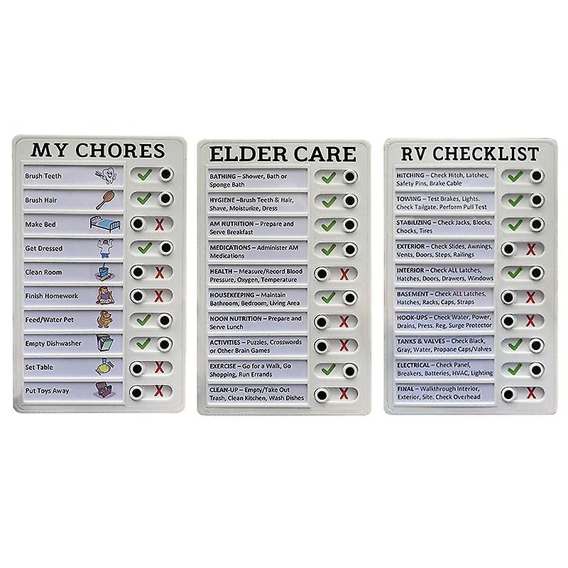 Memo Plastic Board Rv Checklist My Chores Reusable Elder Care Reminder ...