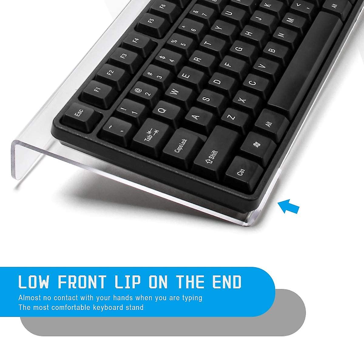 Computer Tilted Keyboard Holder Clear Acrylic Premium Stand Pc Keyboard Stand Universal