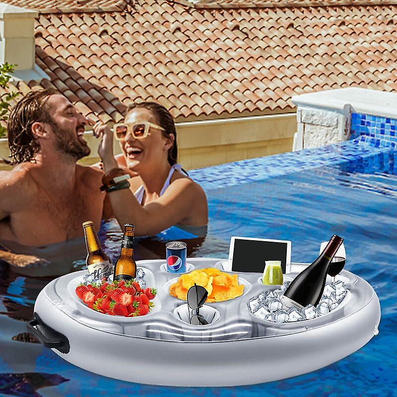 Inflatable Drink Holder, 8 Holes Floating Pool Bar, Drink Cup Holder ...