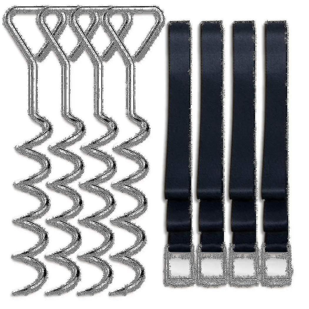 Heavy Duty Trampoline Parts Corkscrew Shape Steel Stakes Anchor Kit For ...