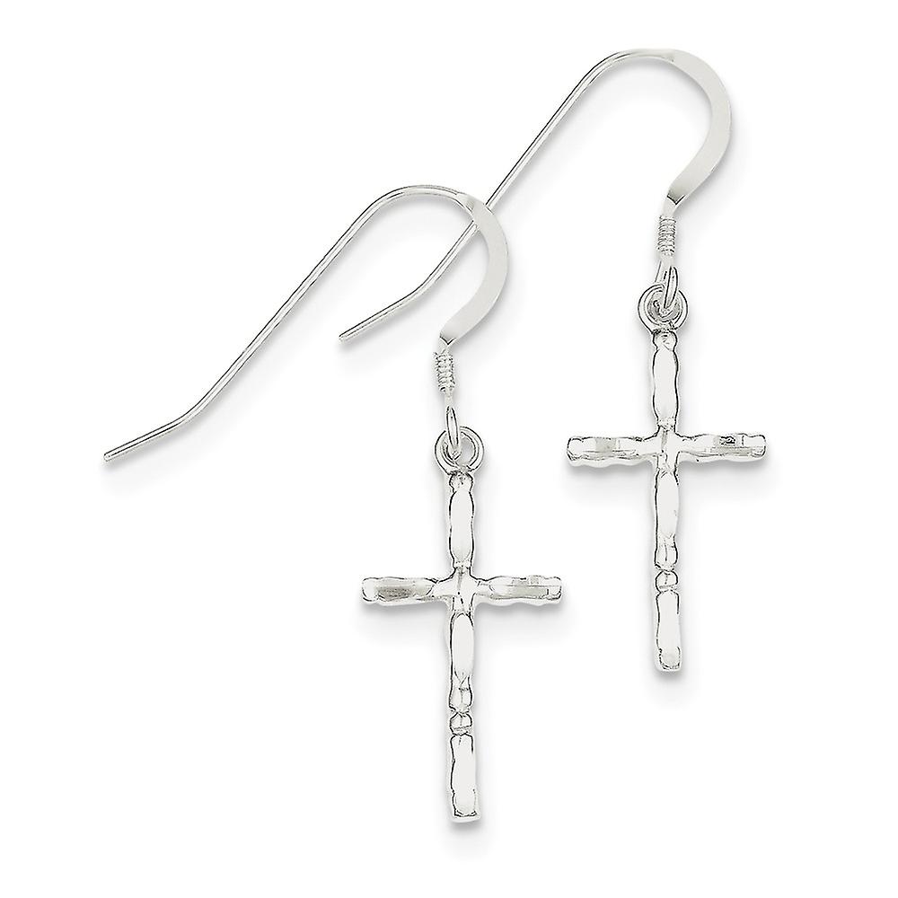 925 Sterling Silver Dangle Shepherd hook Polished Religious Faith Cross ...