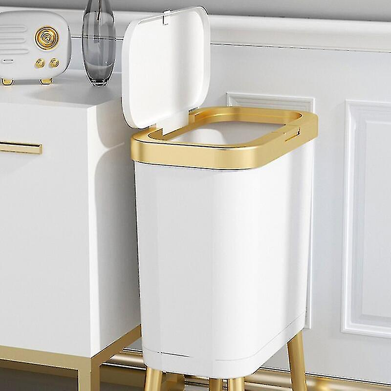 Luxury Golden Trash Can Large-capacity Trash Bin For Kitchen Bathroom ...