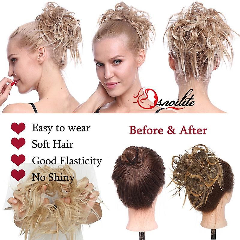 Real Thick Messy Hair Large Scrunchie Wrap on Chignon Bun | Fruugo UK