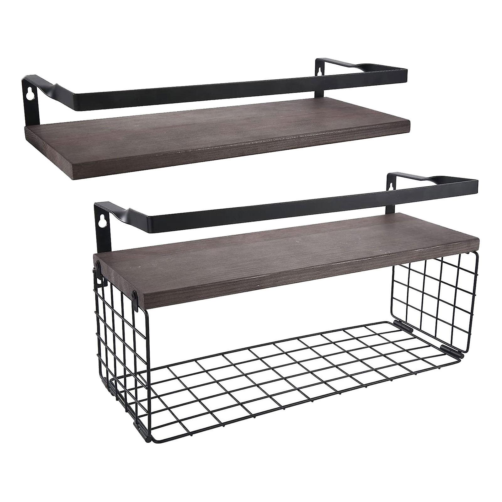 Floating Shelves Wall Shelves with Storage Basket Gifts Paper Holder ...