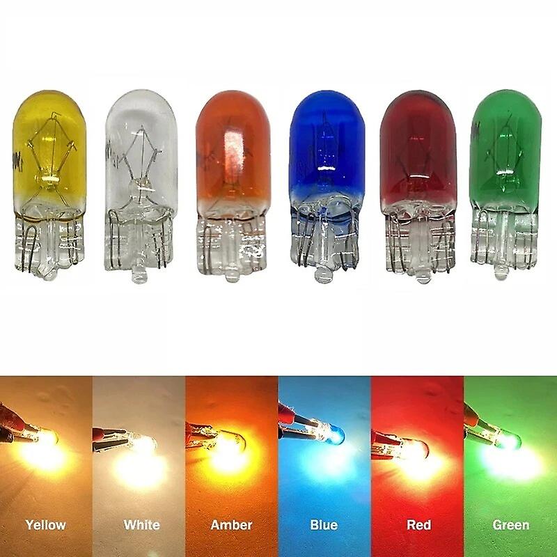 10pcs Car T10 12V 194 168 W5W 5W Wedge Warm White Bule Red Yellow Green ...