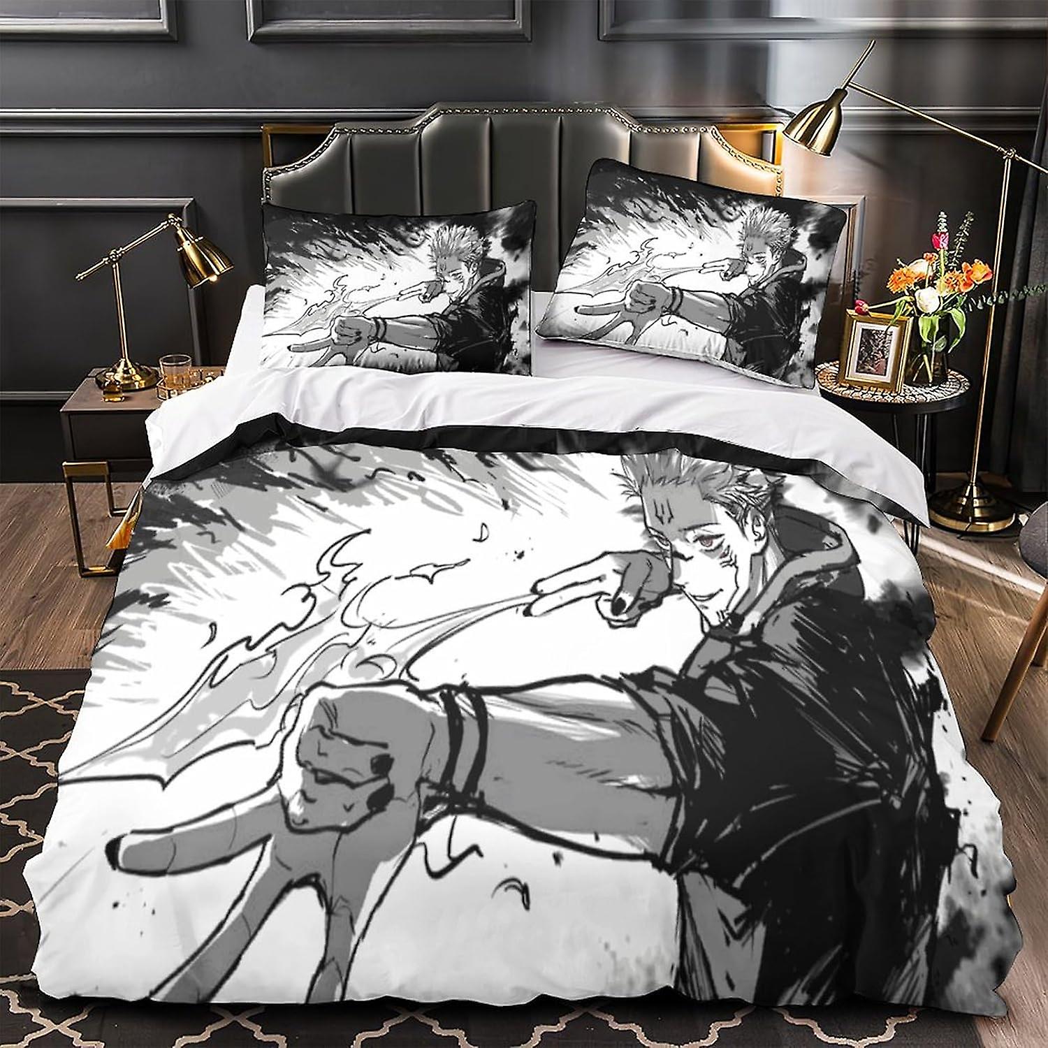Anime Ryomen Sukuna 3D Print Bedding Set,Duvet Cover Set for Kids Boys ...