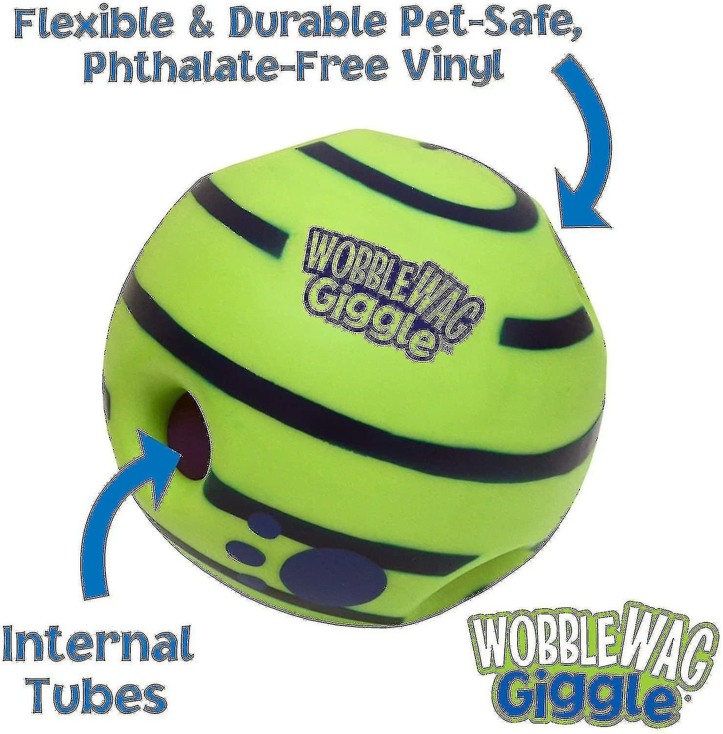 Wobble Wag Giggle Ball, Interactive Dog Toy, Fun Giggle Sounds,14cm ...