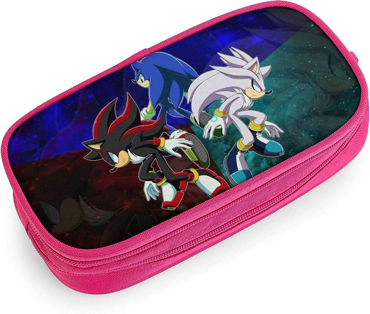 Sonic Vs Shadow Pencil Pen Case Wide-Opening Pencil Pouch Pen Bag with ...