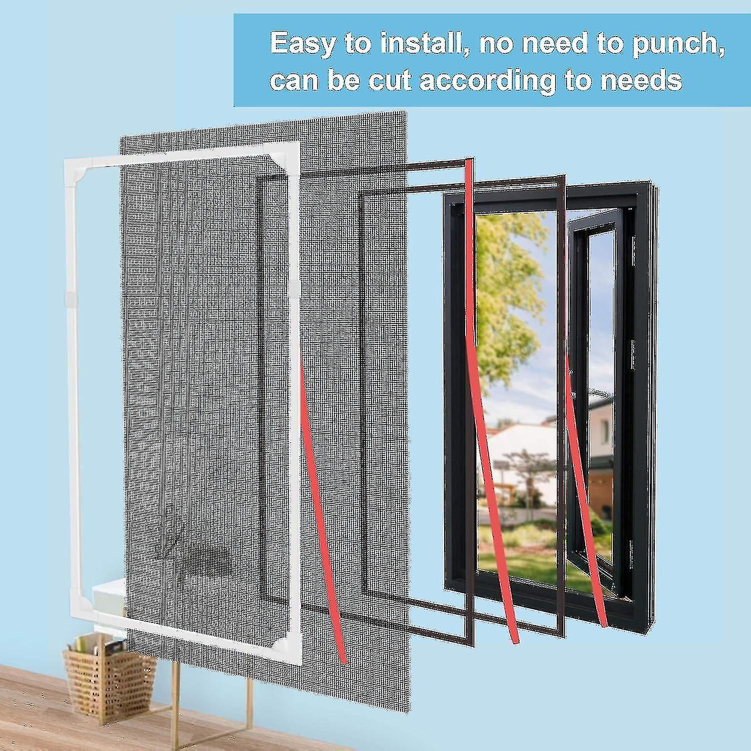 2024, Cuttable Magnetic Fly Screen Window 130 Cm X150cm, Washable ...