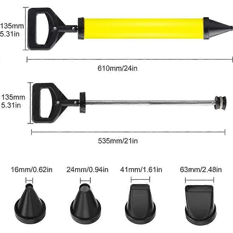 Cement Grout Gun Mortar Grout Gun - Manual Mortar Pump with 4 Nozzles ...