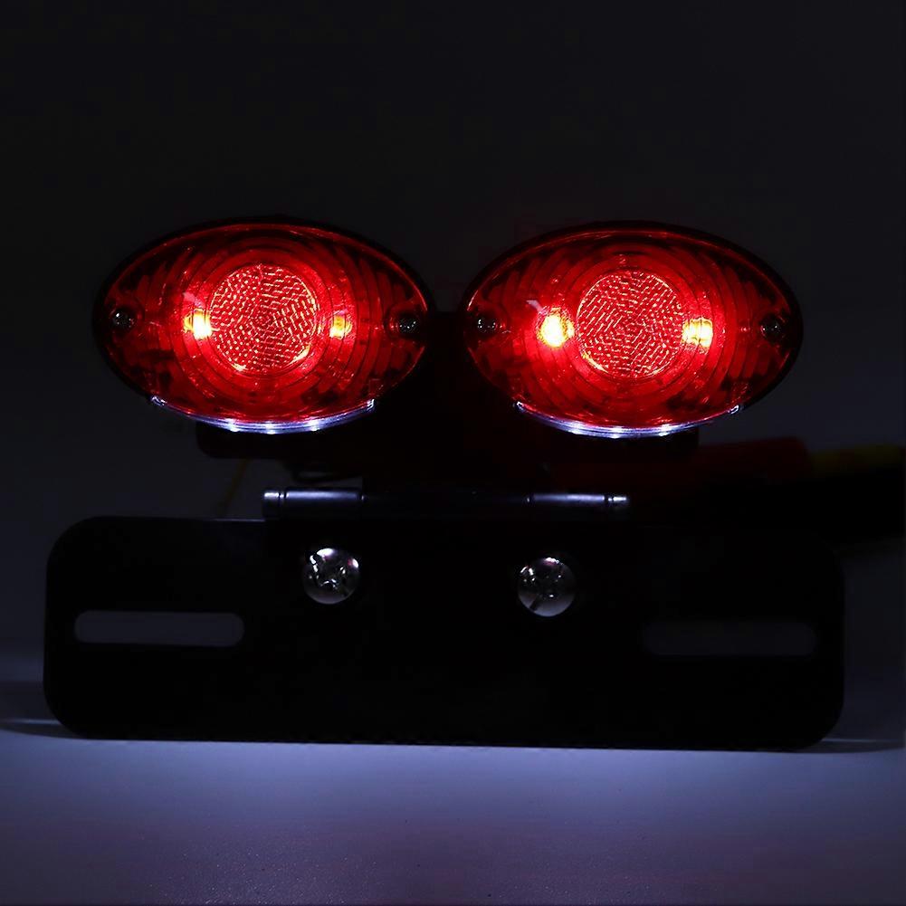 LED Brake Tail Light Universal Retro Double Oval Turn Signal License ...