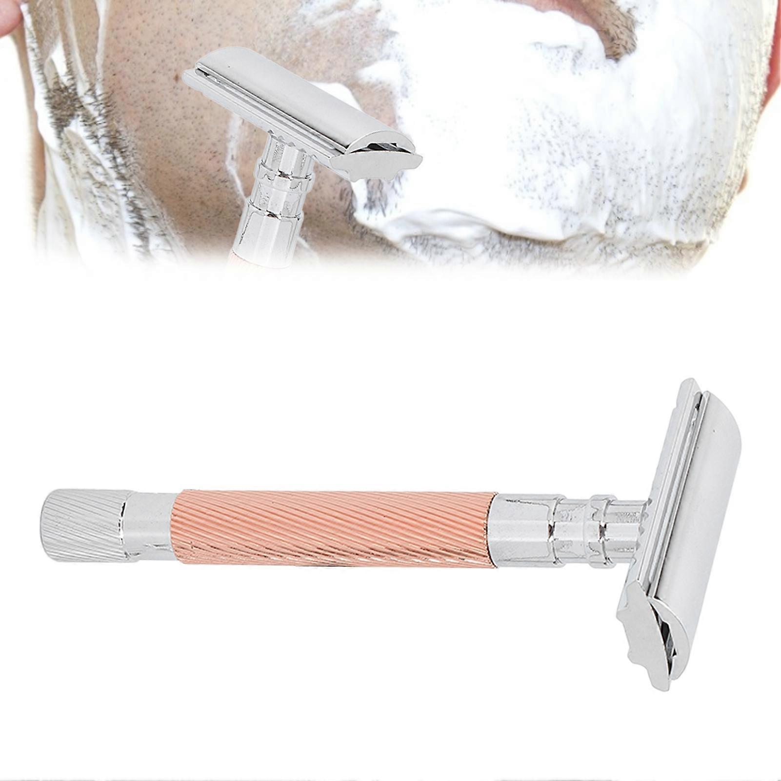 Double Edge Safety Razor Long Handle Zinc Alloy Manual Safety Razor Men ...