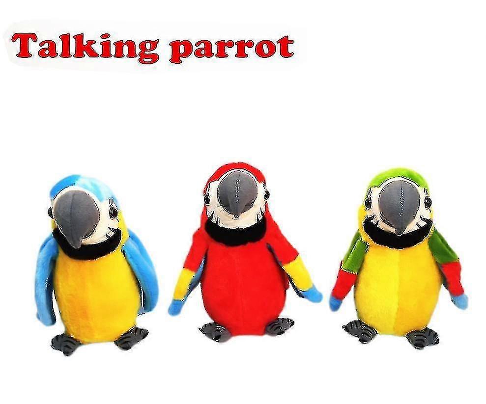 Talking Parrot Repeats What You Say Plush Animal Toy Electronic Parrot ...