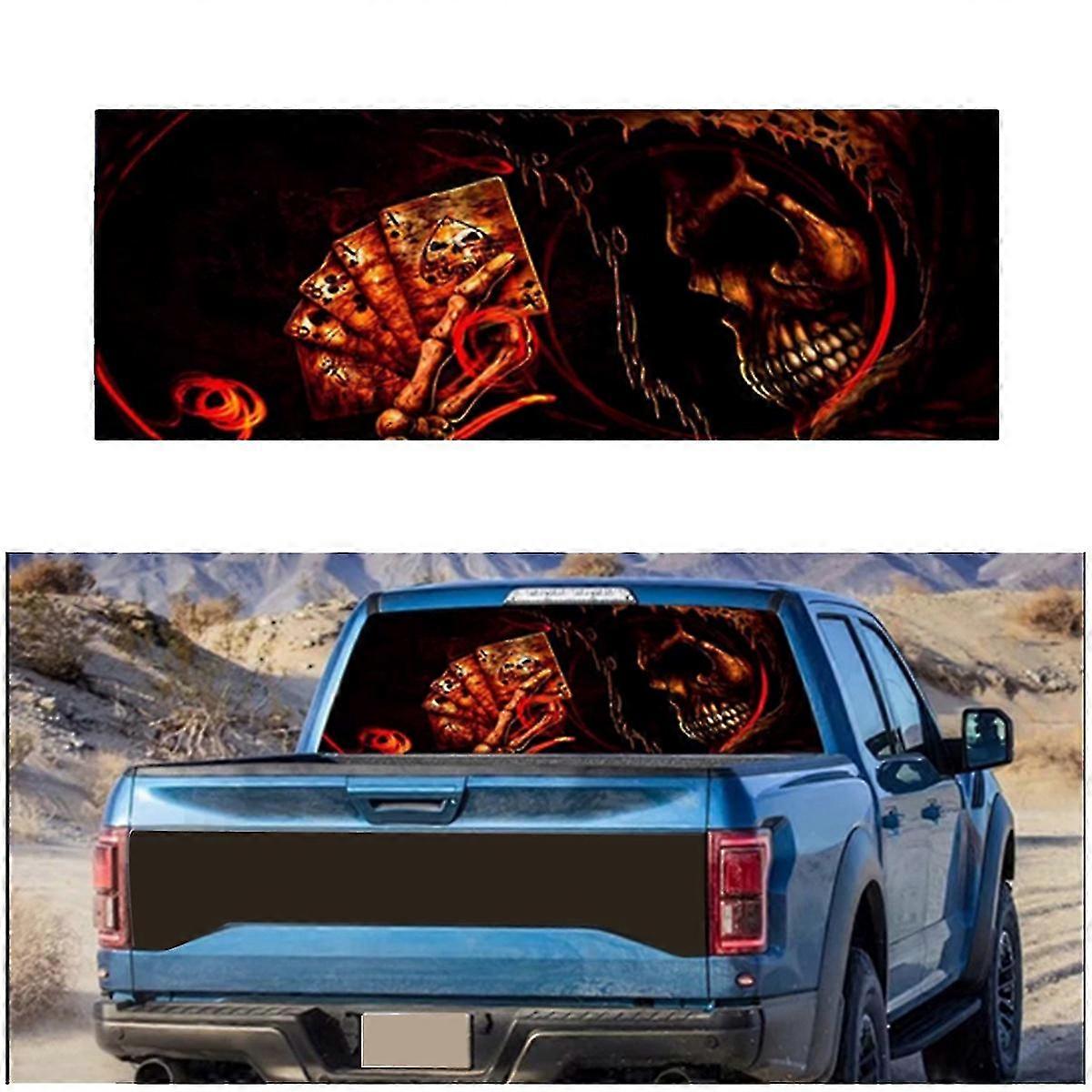 Skull Pattern For Truck Suv Pickup 3d Rear Windshield Decal Sticker ...