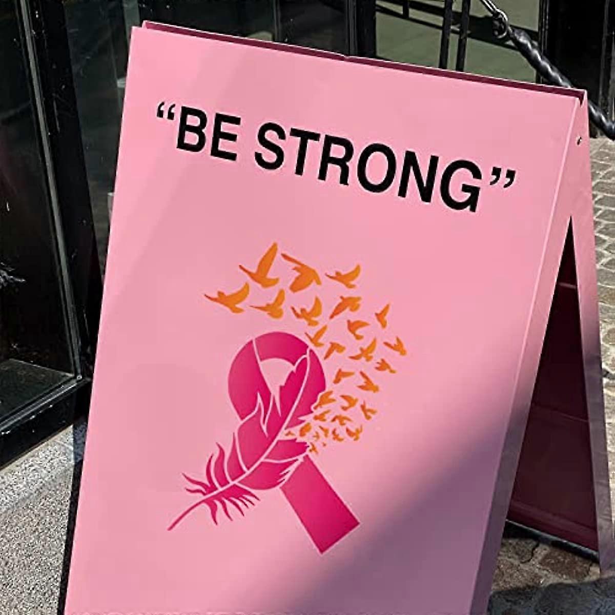 Breast Cancer Ribbon Stencil 11.7x8.3 inch Feather Stencil Plastic ...