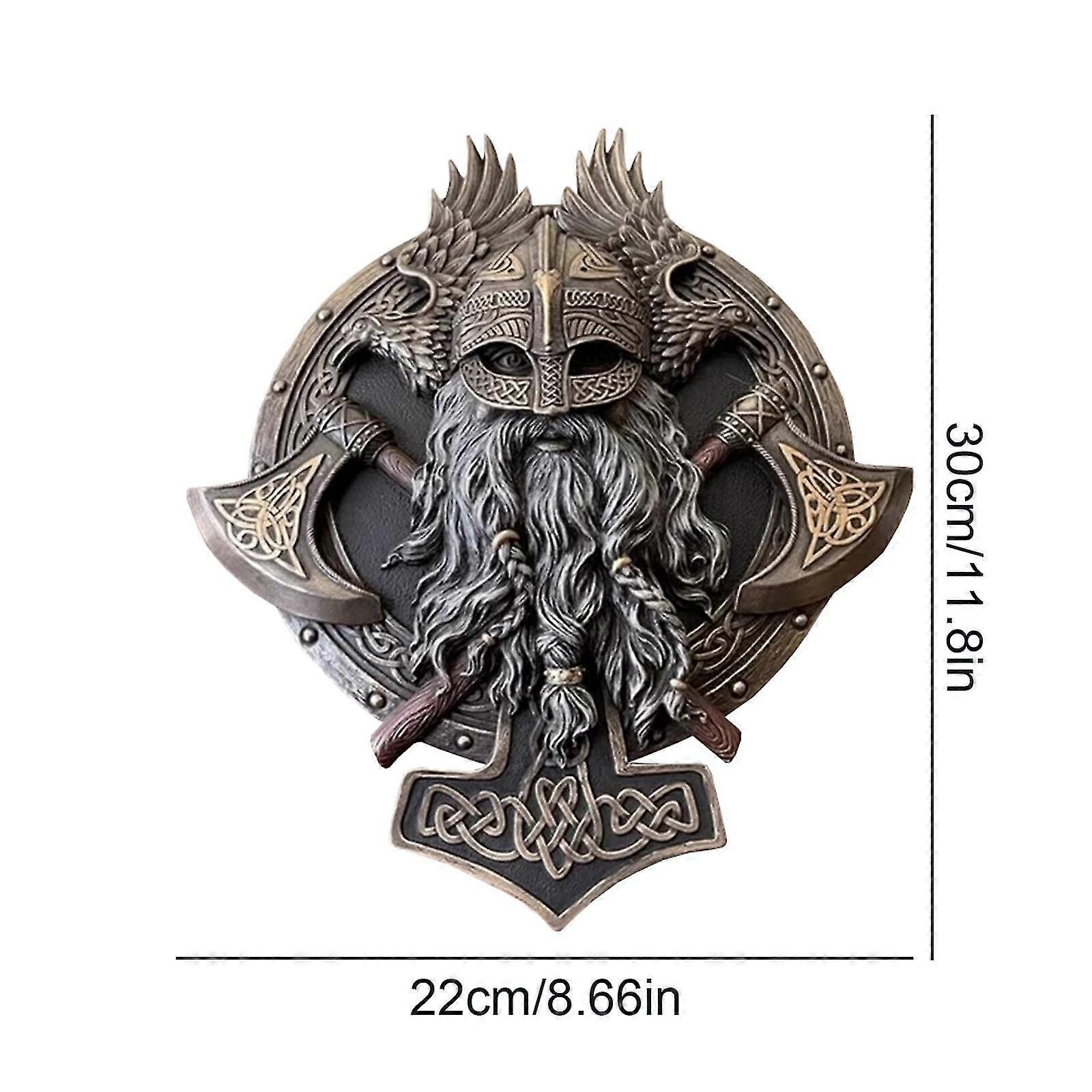 Viking Berserker Double Axe Plaque Resin Ornament Valhalla Sculpture ...