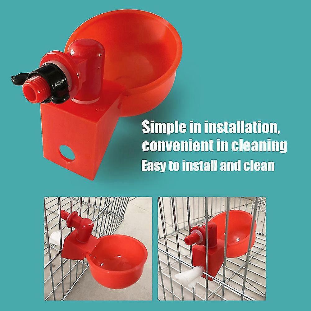 Automatic Chicken Water Cup Waterer Bowl Kit Farm Coop Poultry Waterer ...