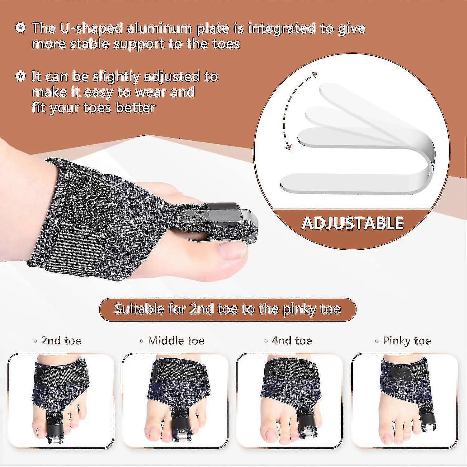 Toe Splint, Toe Straightener Hammer Toe Corrector, Toe Brace Support ...
