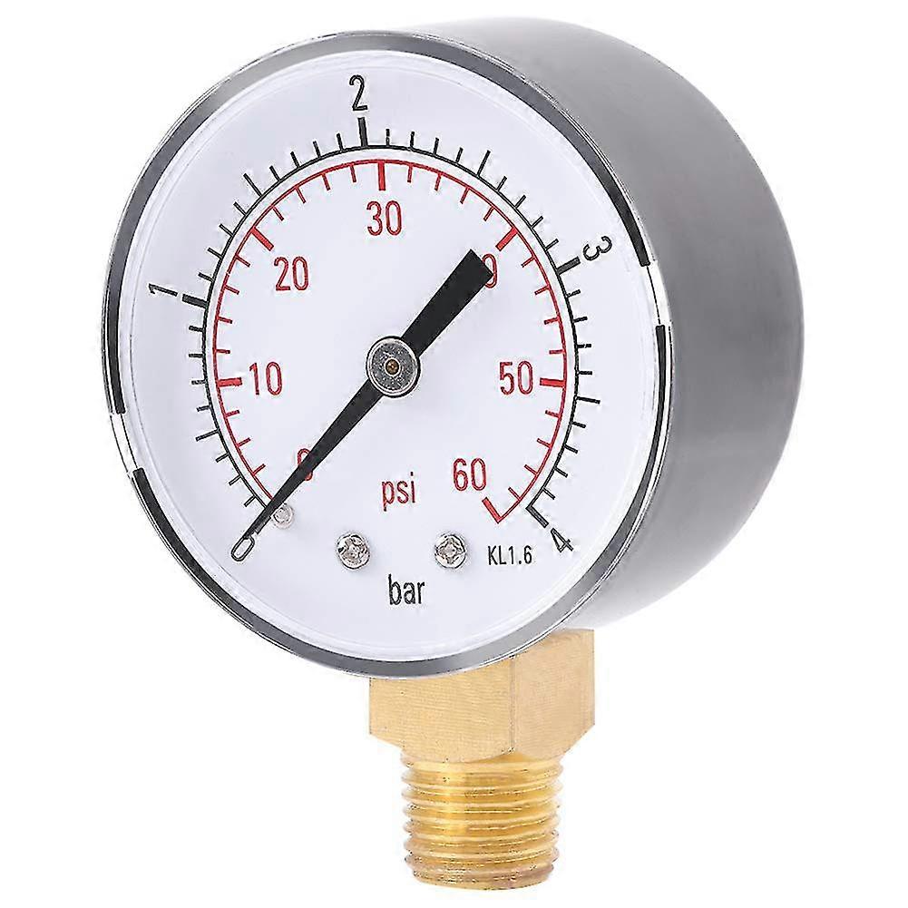Mechanical Oil Pressure Gauge, Low Pressure Gauge 0-4bar / 0-60psi, 1/4"npt Bottom Mount ...