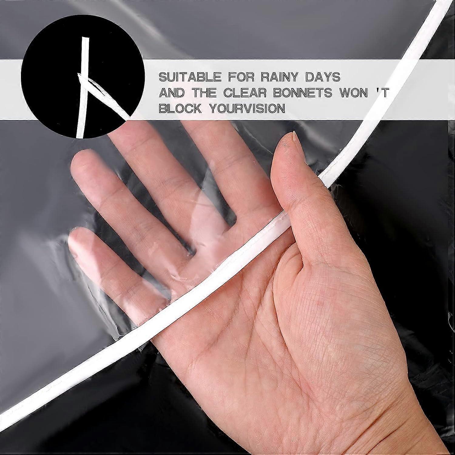 6 Pieces Rain Bonnet with Visor Clear Waterproof Rain Scarf Protect ...