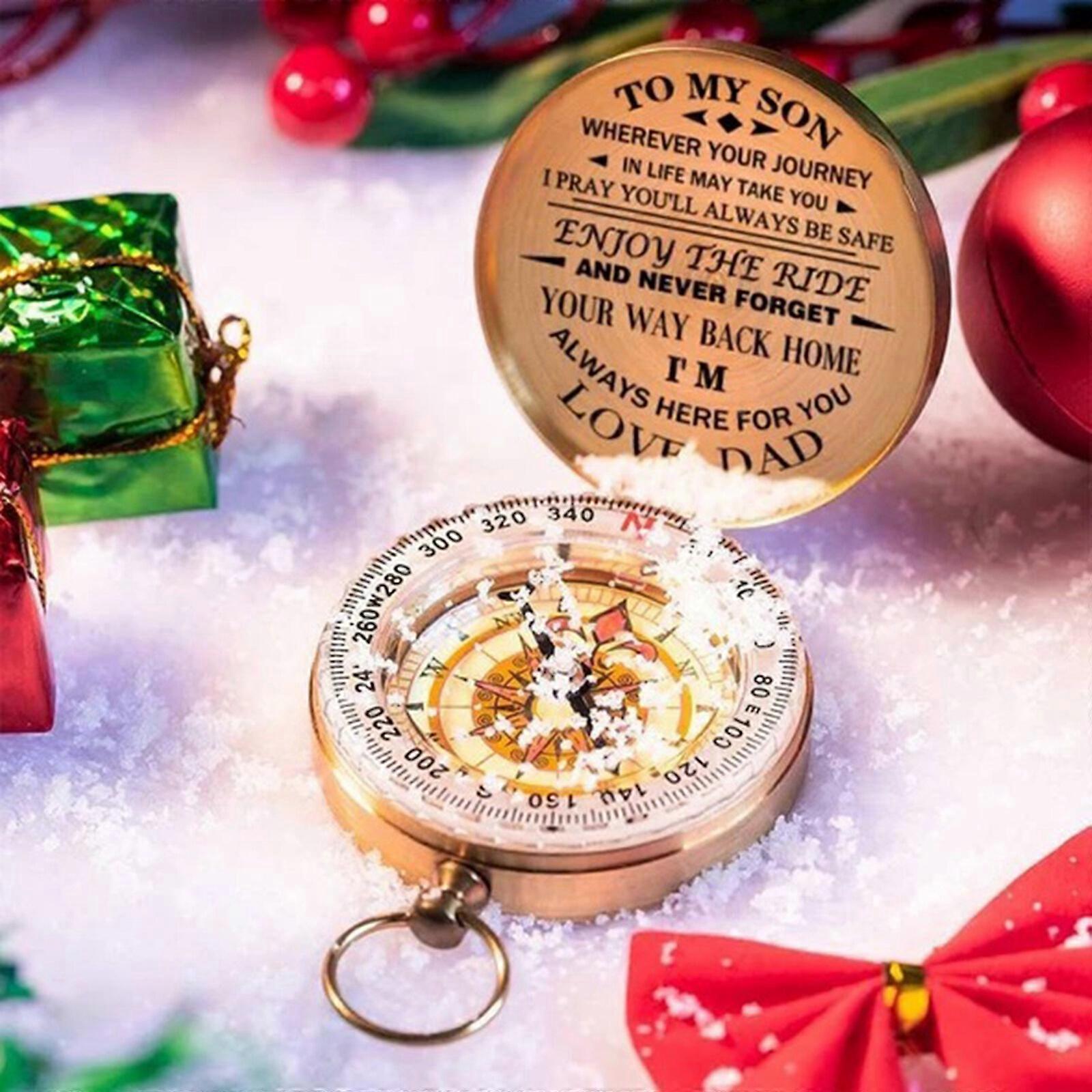 Multifunctional Dad To Son Enjoy The Ride Compass Engraved Copper ...