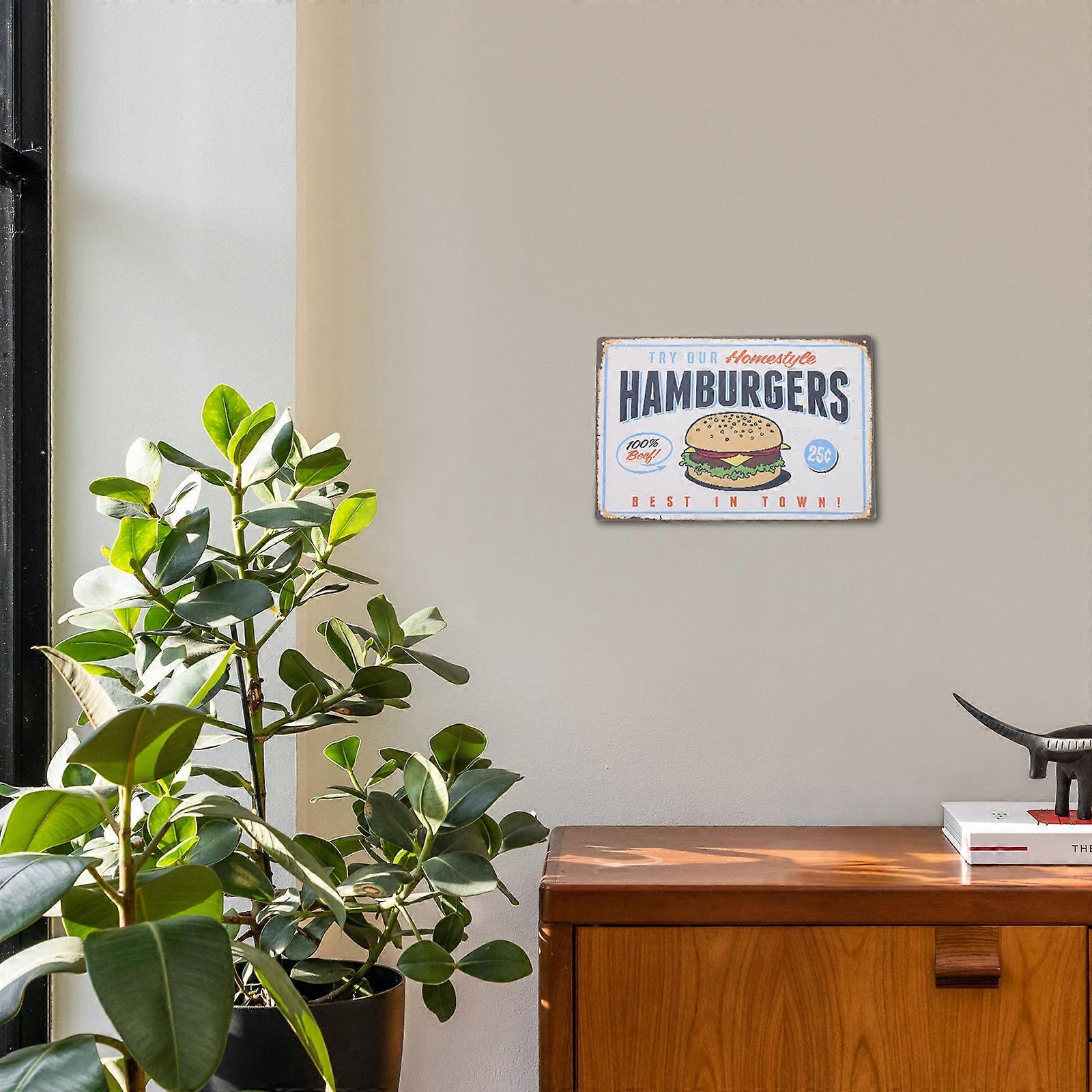 Vintage Decor Beer Metal Signs Burger Tin Sign Kitchen Tin Sign ...