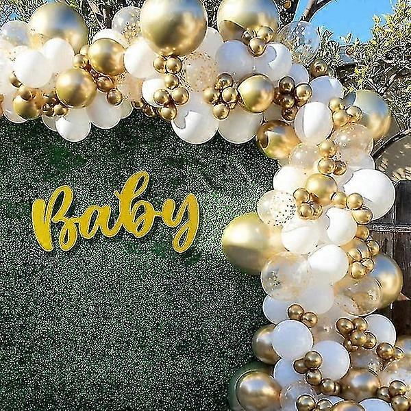 White Gold Balloon Arch Kit, 120 Pcs White Gold Balloon Garland Kit ...