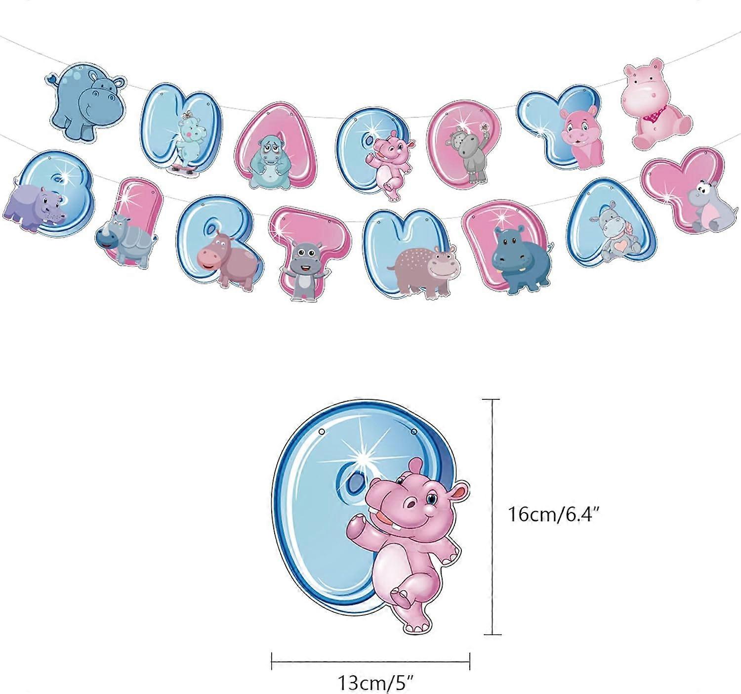 Hippo Birthday Party Supplies Cute Hippo Party Decorations Include ...