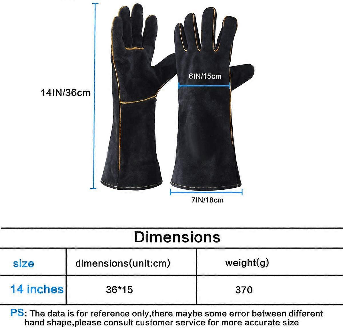 Leather Welder Gloves 932F High Temperature Work Gloves for Welding BBQ ...