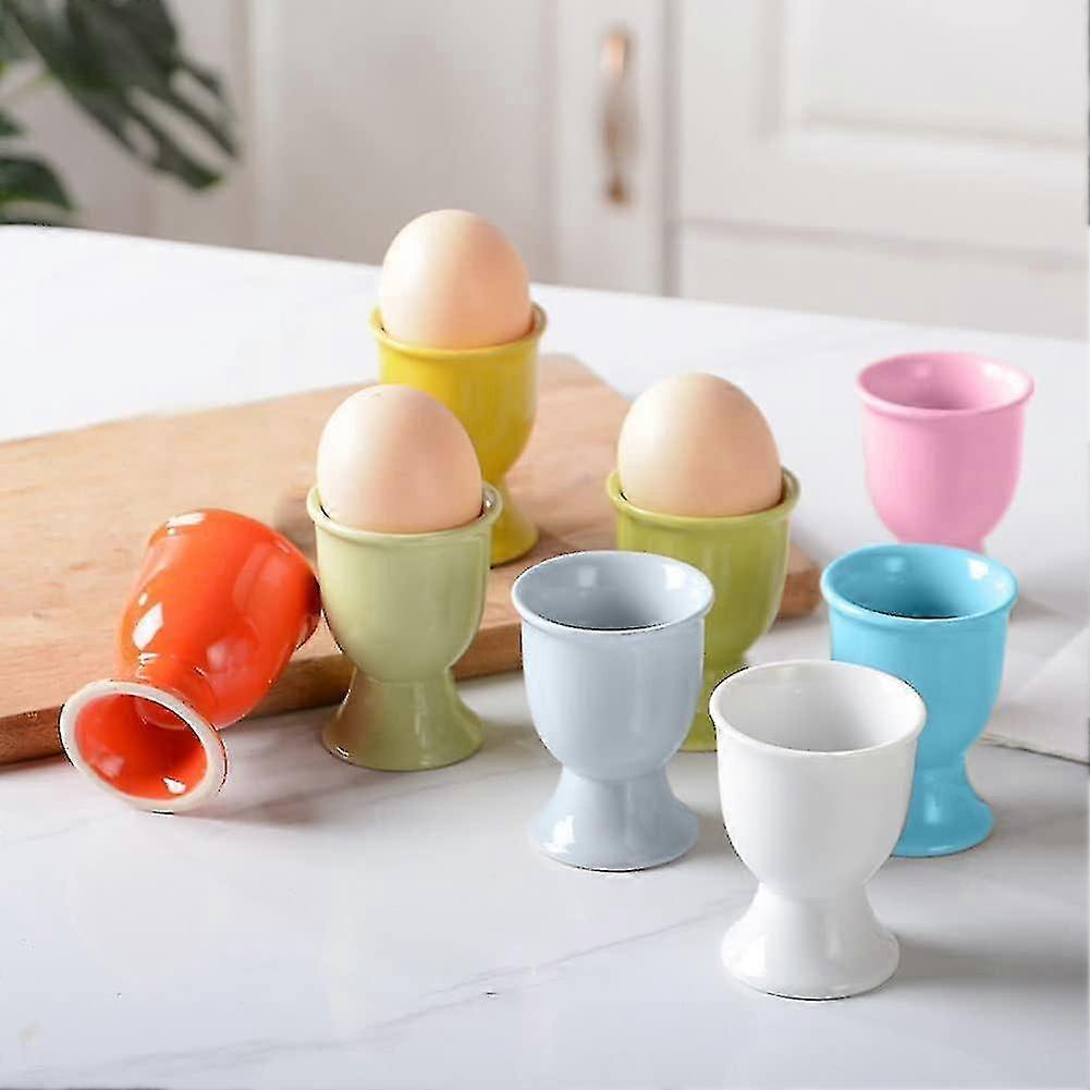 Set Of 8 Colorful Ceramic Egg Cups Easter Egg Cups Egg Stand Holder ...