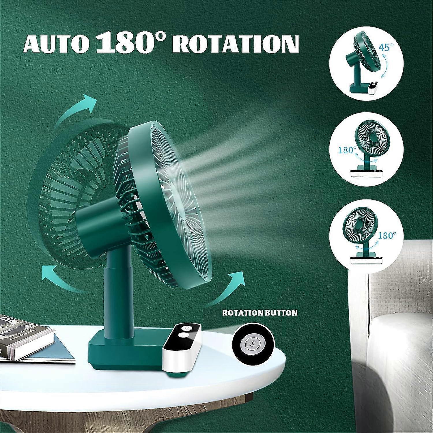 Table Fan Desk Fan with Strong Airflow Quiet Desktop Fan Silent 180 ...