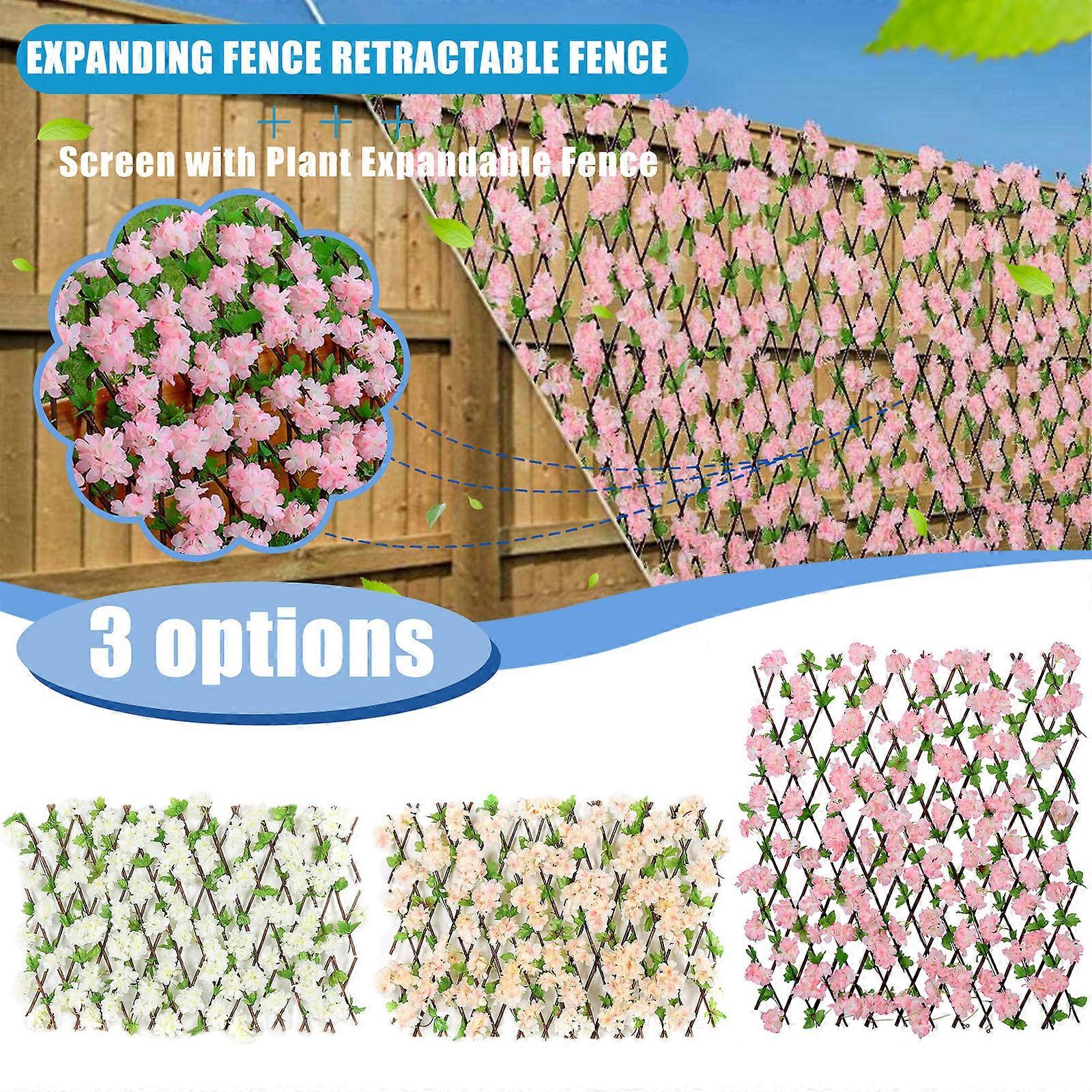 Retractable Artificial Garden Trellis Fence Expandable Faux Ivy Garden ...