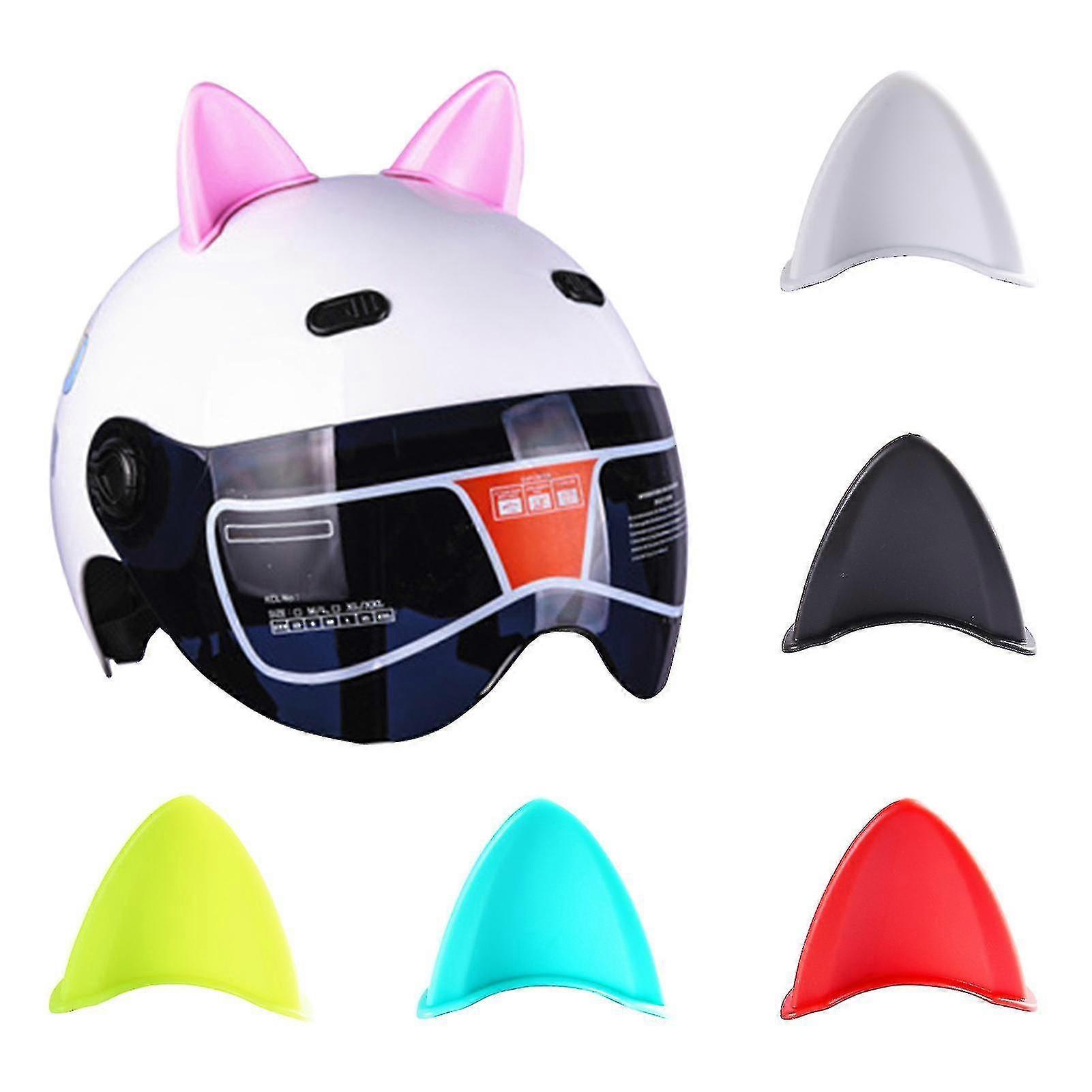2pcs Self-adhesive Helmet Cat Ears Ornament Accessory For Motorcycle ...