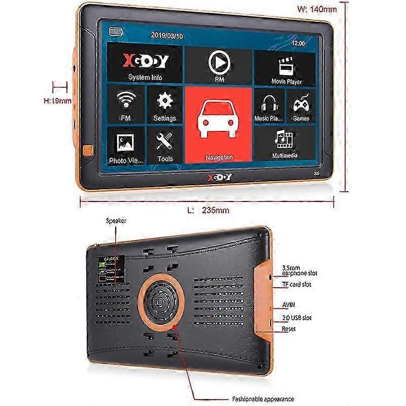 "XGODY 9' Lastbil Bil GPS-navigering Bluetooth AVIN 256MB 8GB ...