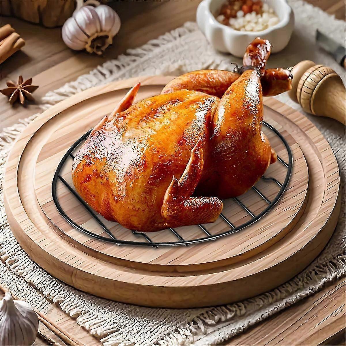 2 Pack Oval Roasting Rack - 12 Inch Black Cooling Rack with Integrated ...