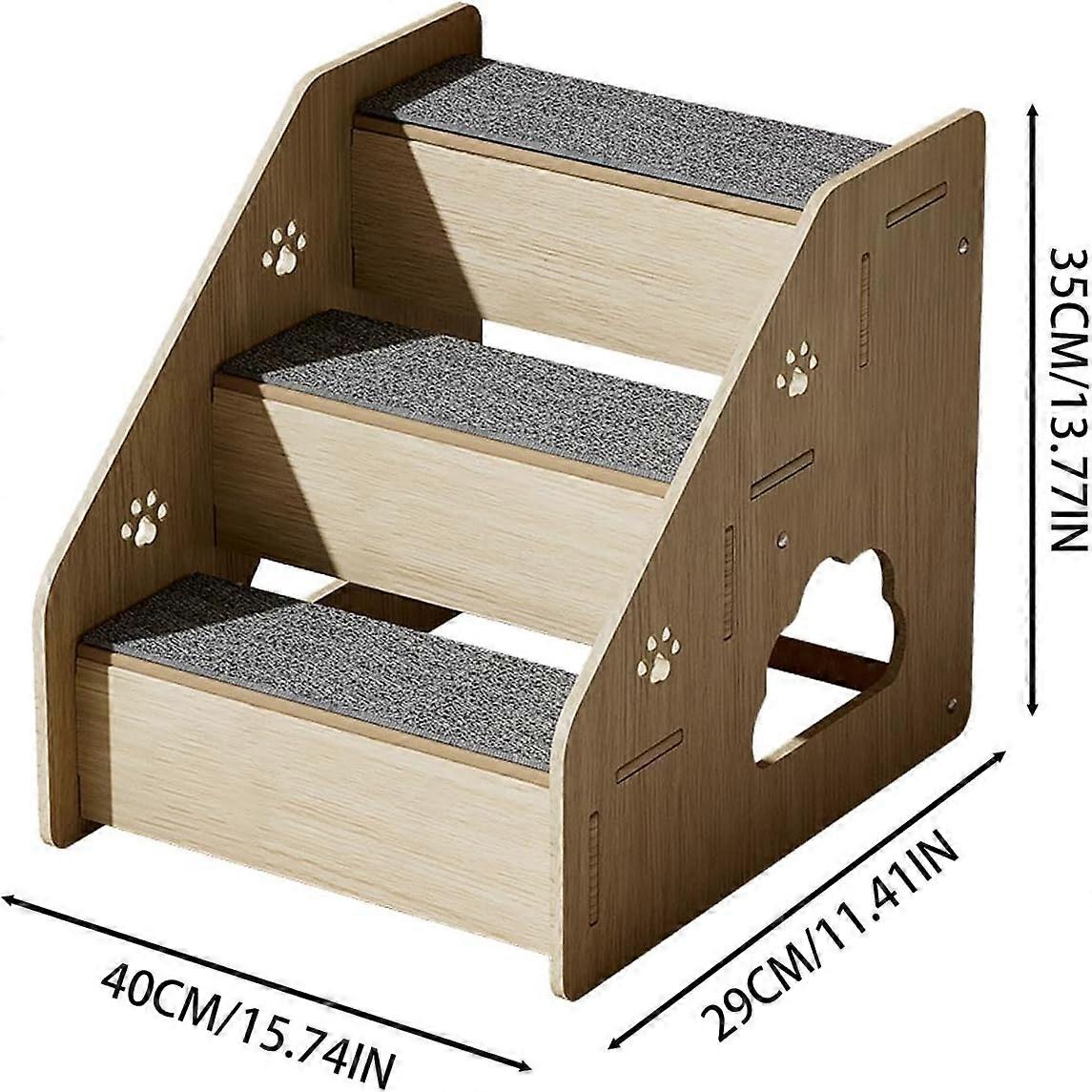Dog Stairs for Bed - Portable Wooden Pet Stairs for Small Dogs and ...