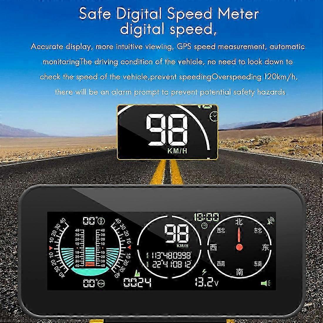 All-Car GPS HUD Speedometer with InclinoMeter: Off-road Speed Display ...