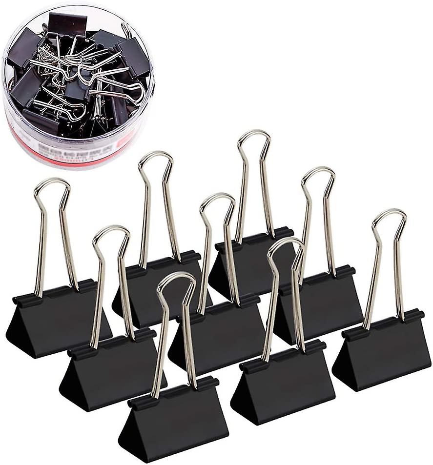 Black Medium Size Clip, 24 PCS/barrel 1 1/4 inch Metal Bull Clip for ...