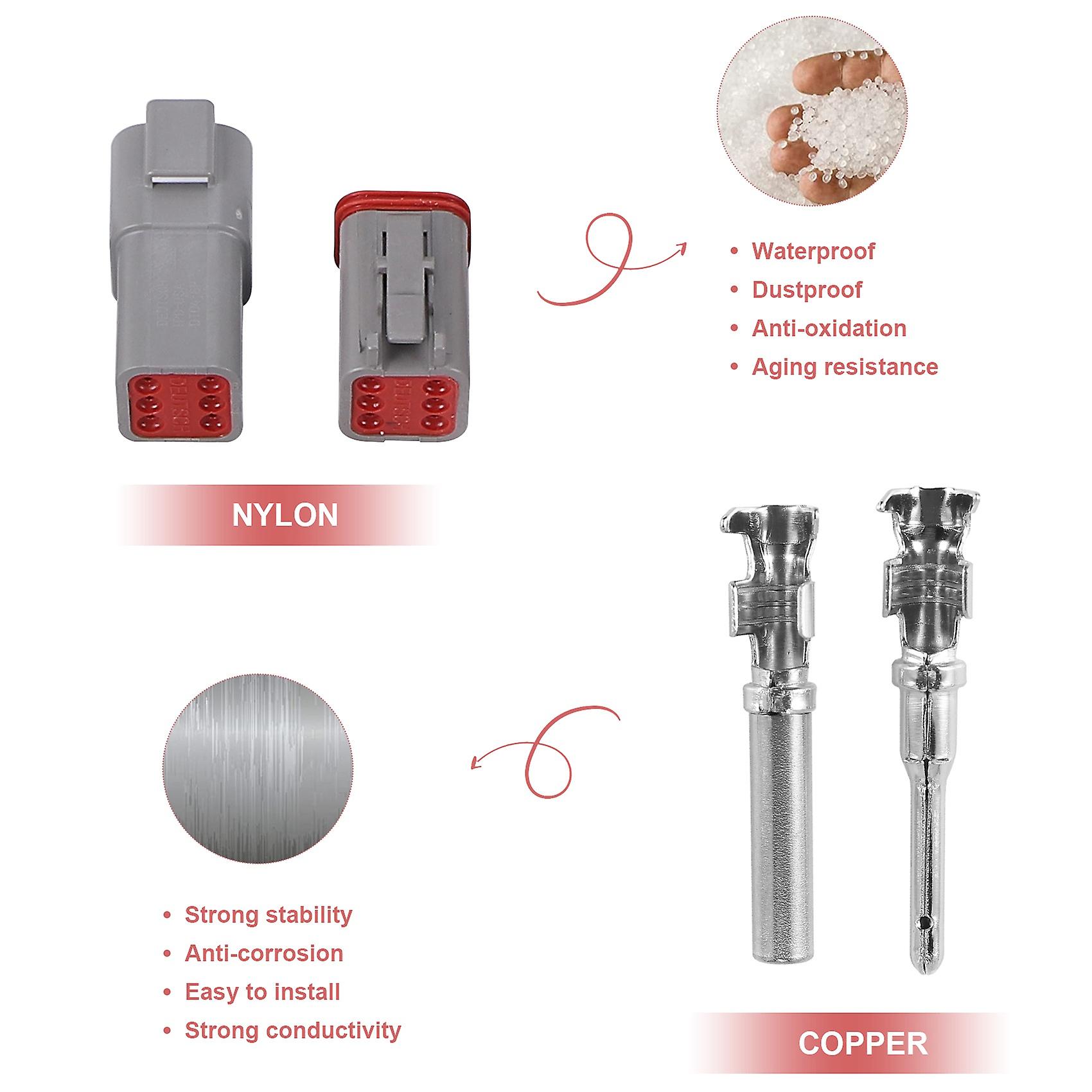 140pcs Deutsch Dt Series Waterproof Kit Dt06-2/3/4/6s Dt04-2/3/4/6p Automotive Sealed Plug With ...