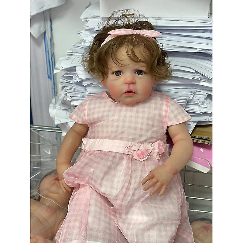 24inch Already Painted Finished Girl Doll Reborn Toddler Sandie Standing Doll Popular Lifelike ...