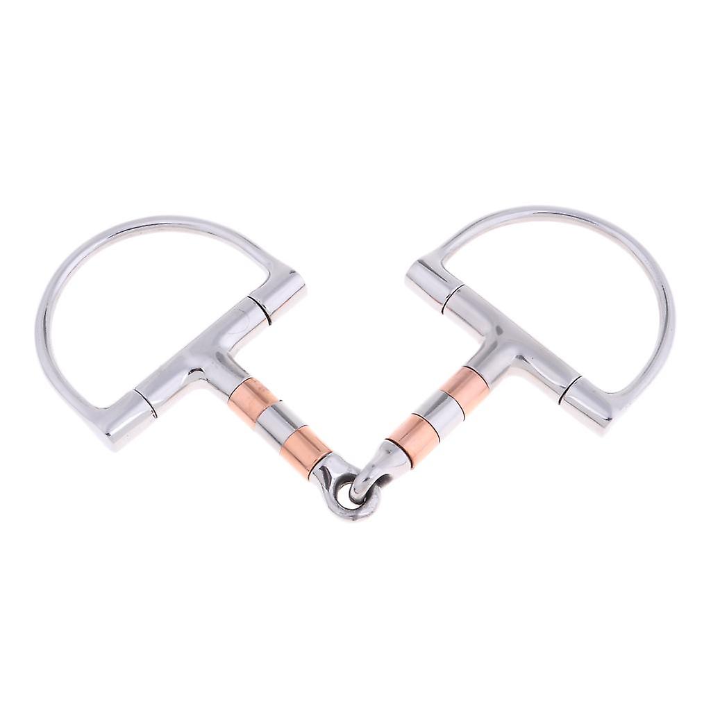 Stainless Steel Equestrian 5" Mouth D-ring Snaffle Bit with Copper ...