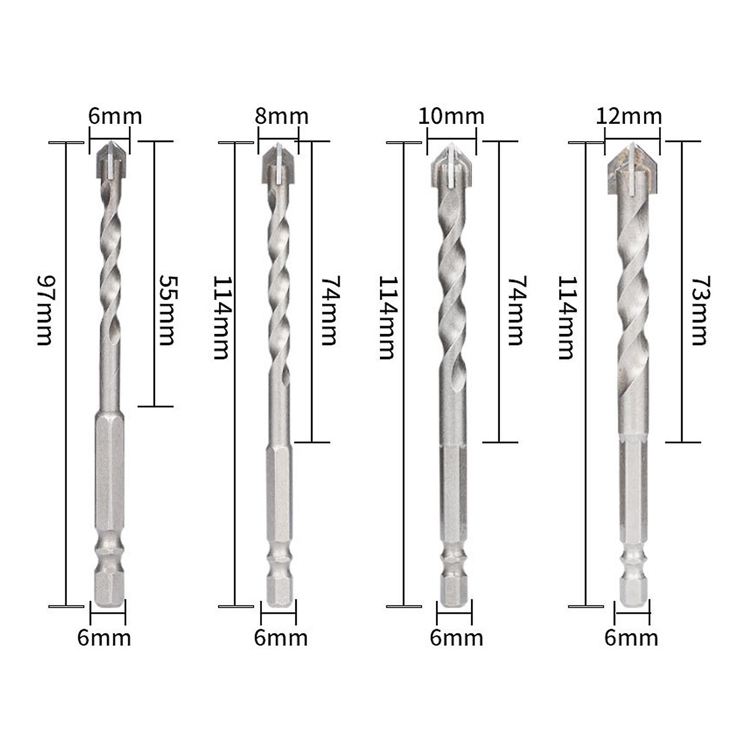 Drill Bit Hex Handle Sharp Drilling Threaded Triangular Tip Drill Bit ...