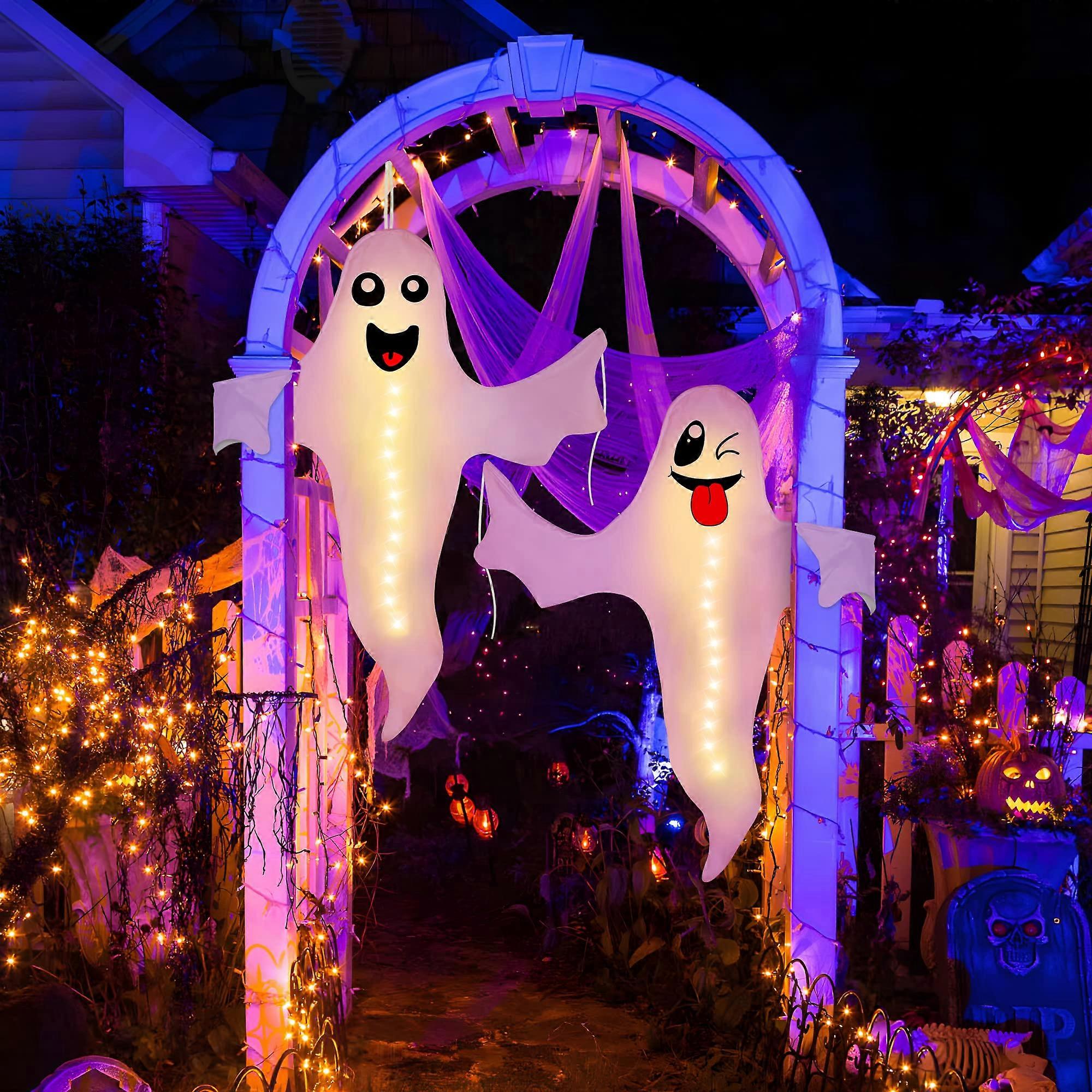 Hanging Ghost with Lights Large Spooky Outdoor Tree Wrap Ghost ...